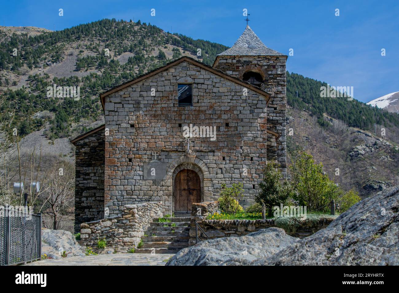 Streets of a typical european mountain village Stock Photo - Alamy