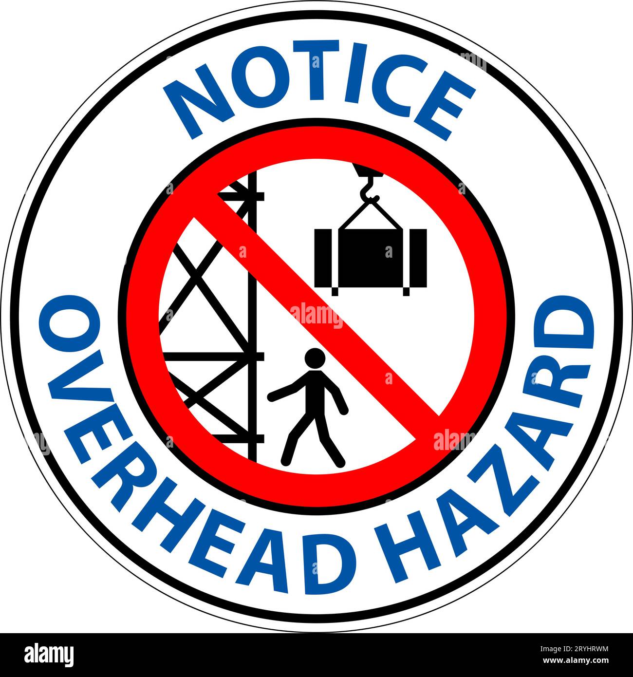 Notice Sign Overhead Hazard Stock Vector Image & Art - Alamy