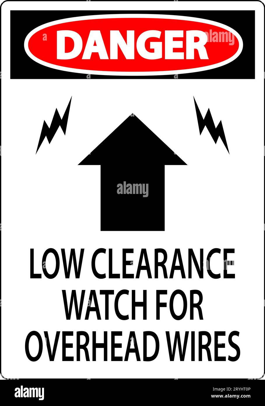 Danger Sign Low Clearance, Watch For Overhead Wires Stock Vector Image ...