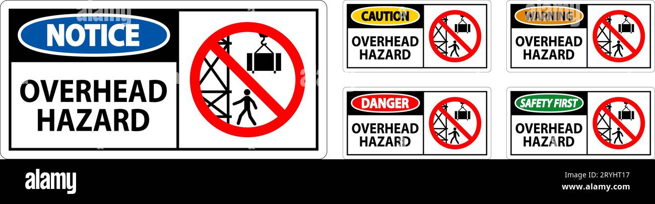 Danger Sign Overhead Hazard Stock Vector Image & Art - Alamy