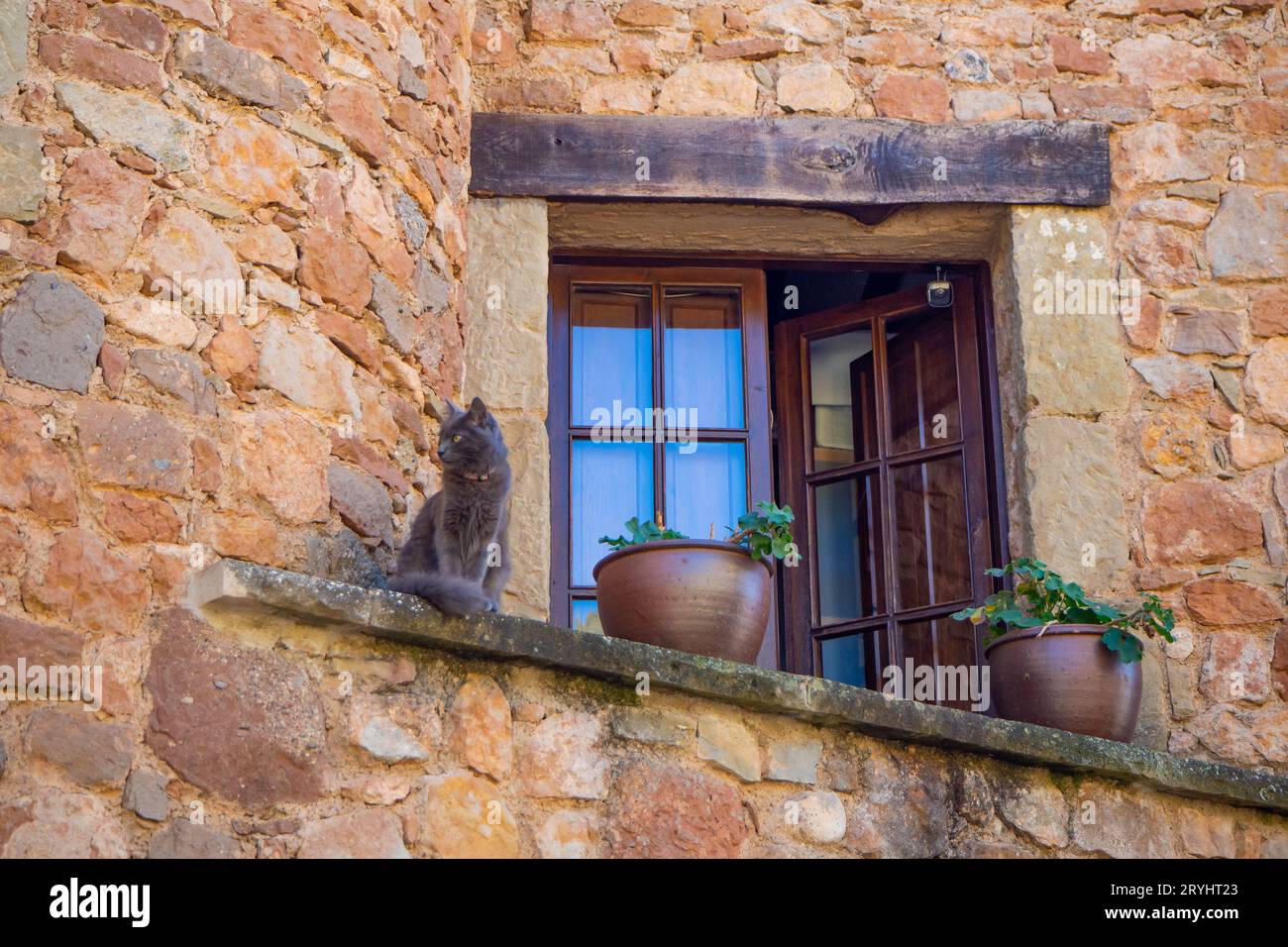 Streets of a typical european mountain village Stock Photo - Alamy