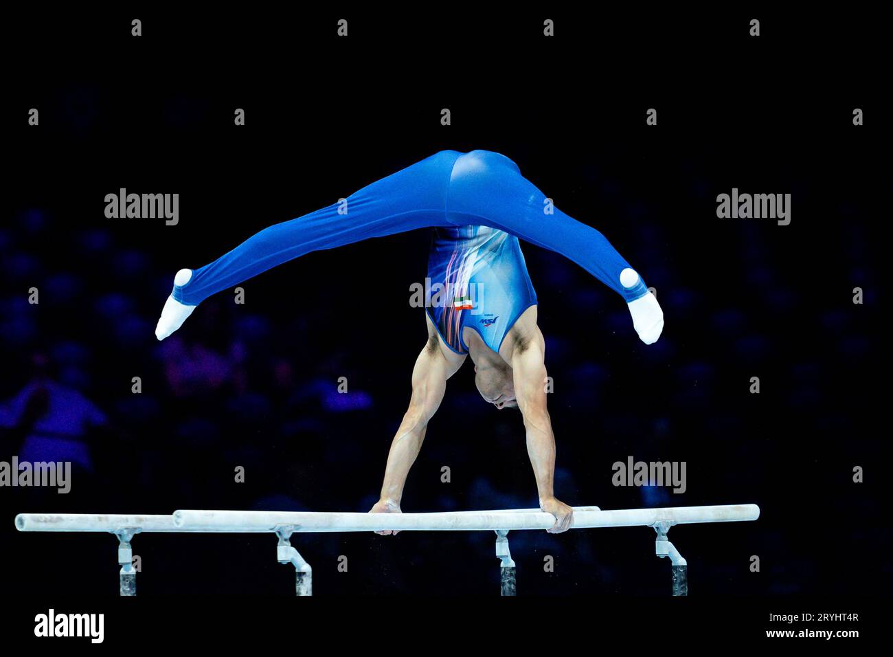 Antwerp, Belgium. 1st Oct, 2023. Yogeshwar Singh (IND) on Parallel Bars ...