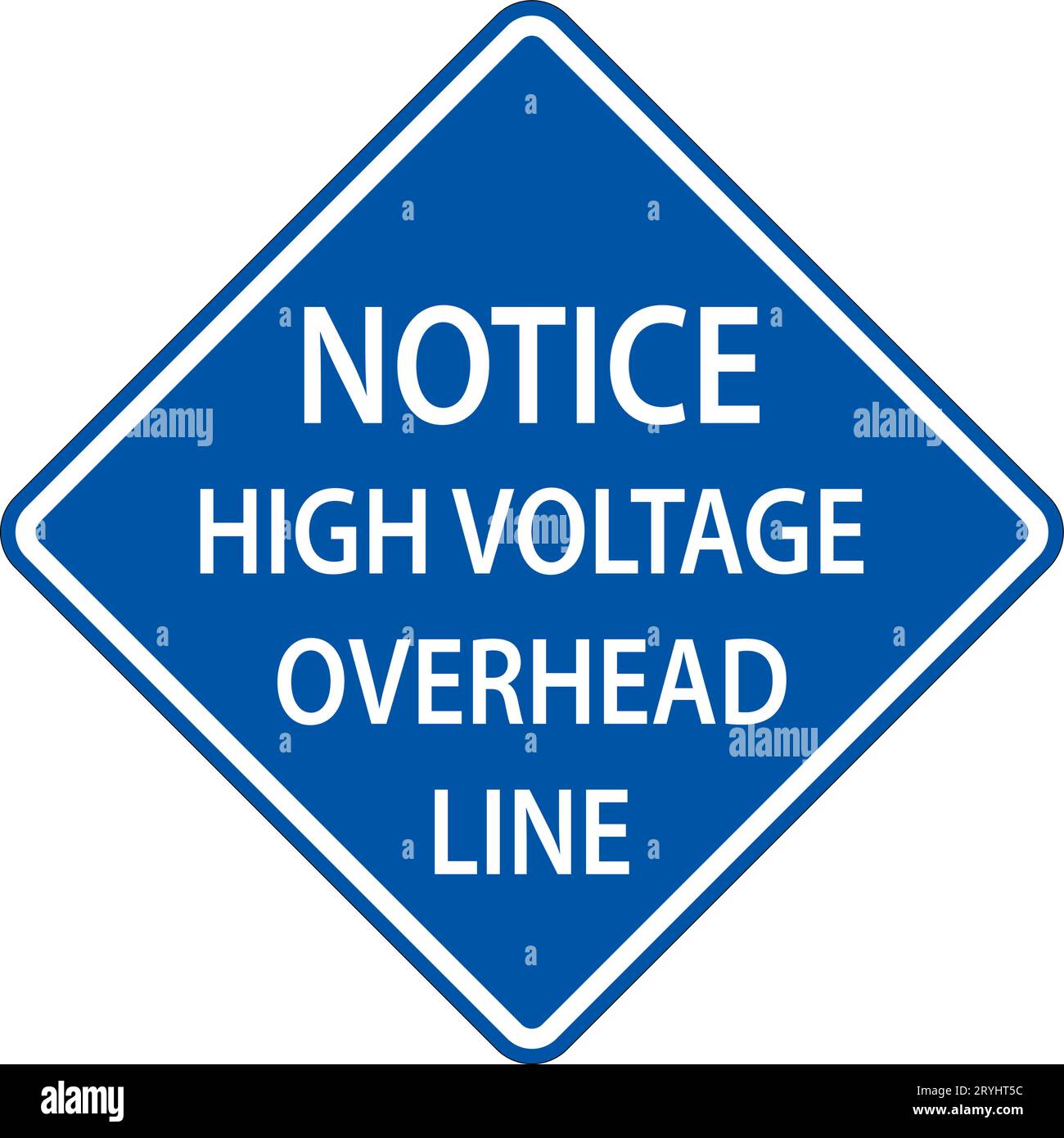 Warning Sign Caution High Voltage Overhead Line Stock Vector Image ...