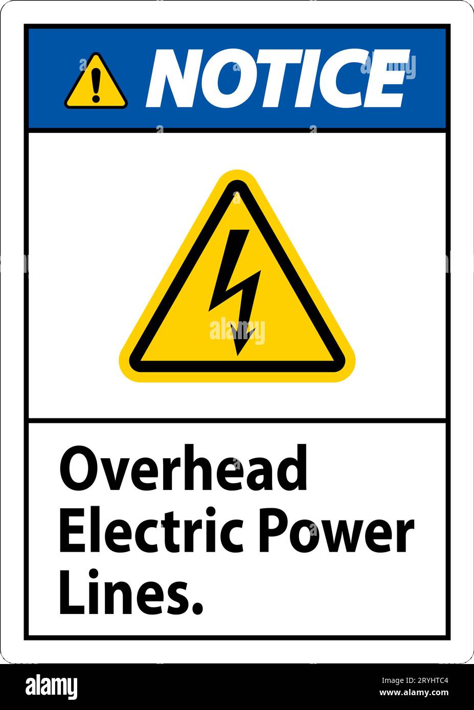 Notice Sign Overhead Electric Power Lines Stock Vector Image & Art - Alamy