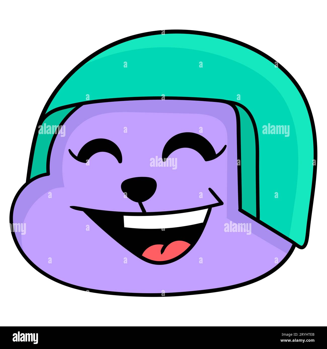 anime head laughing wearing safety helmet, vector illustration carton ...