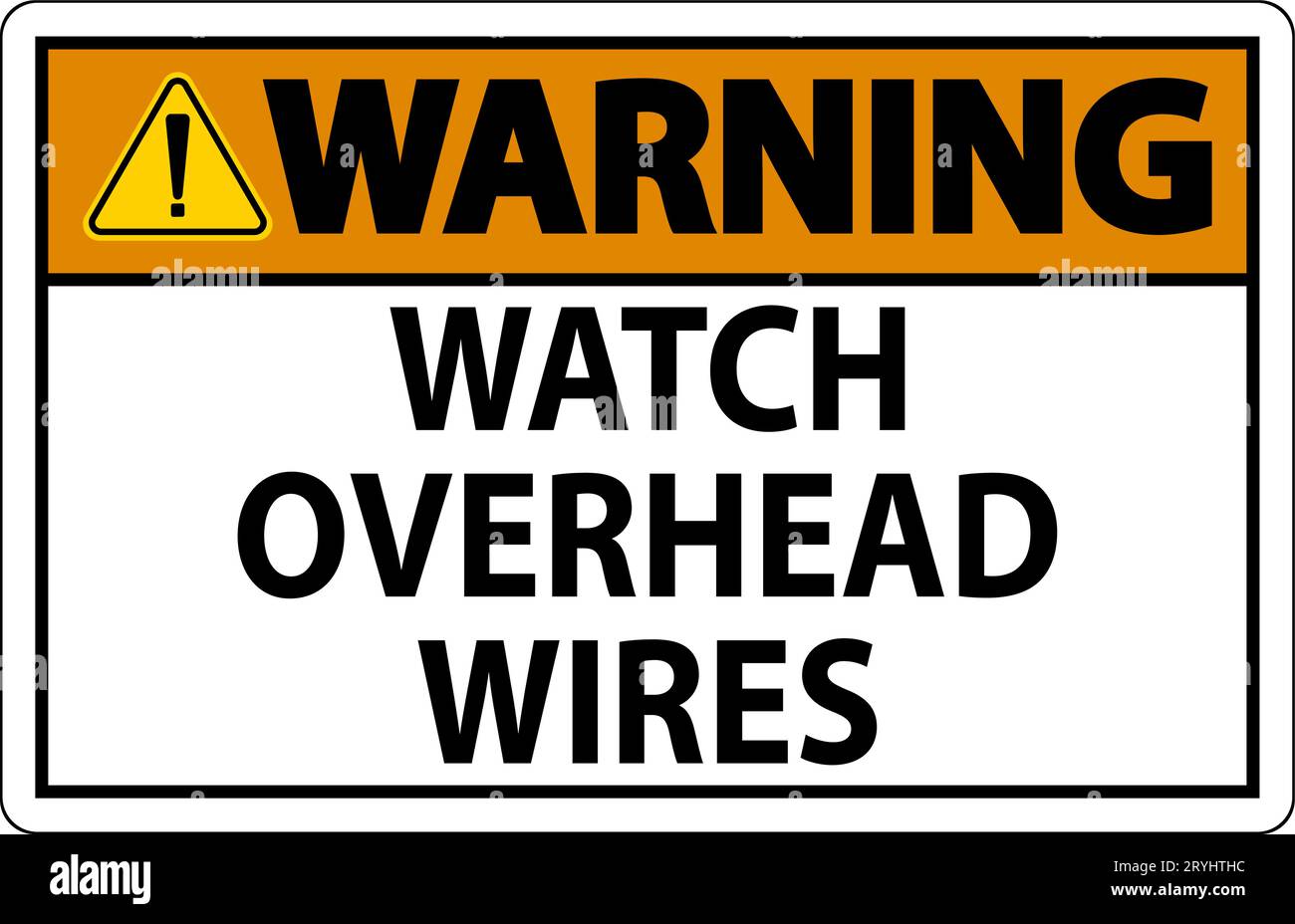 Warning Sign Watch Overhead Wires Stock Vector Image & Art - Alamy