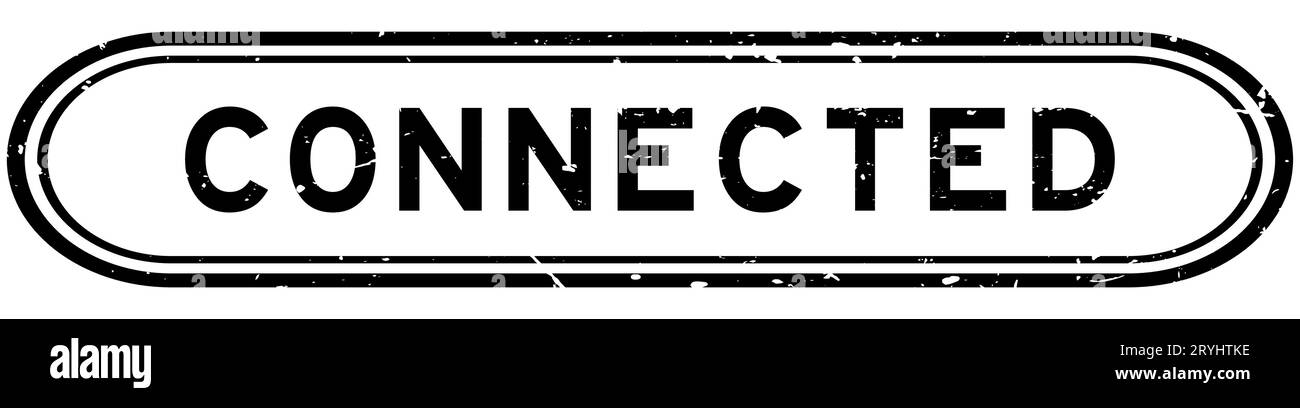 Grunge black connected word rubber seal stamp on white background Stock ...