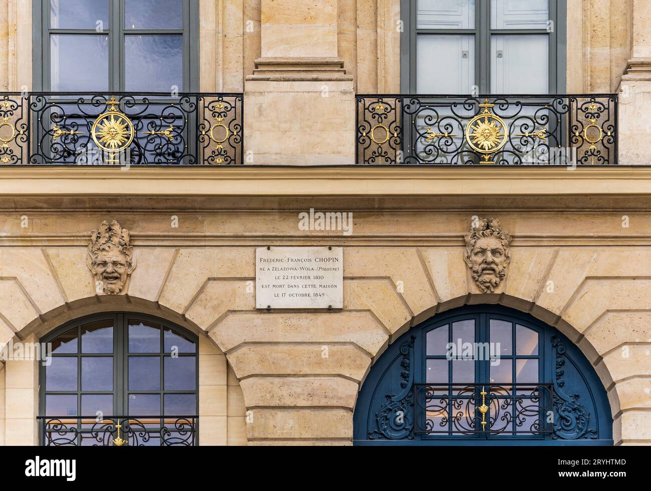 Plaque pointing the building in which Polish composer Frédéric Chopin ...