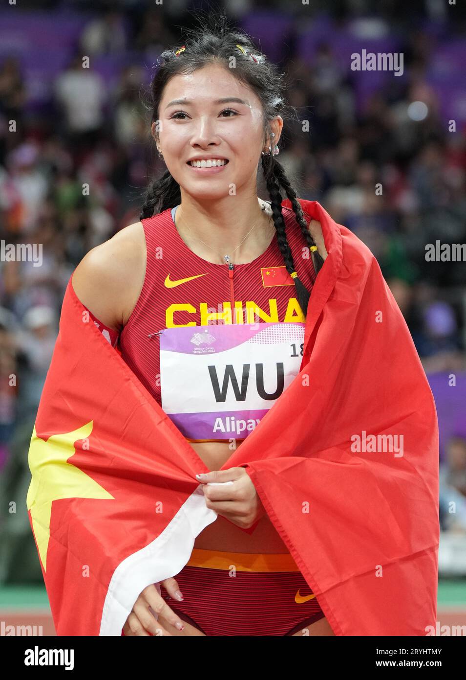 Hangzhou, China's Zhejiang Province. 1st Oct, 2023. Wu Yanni of China ...