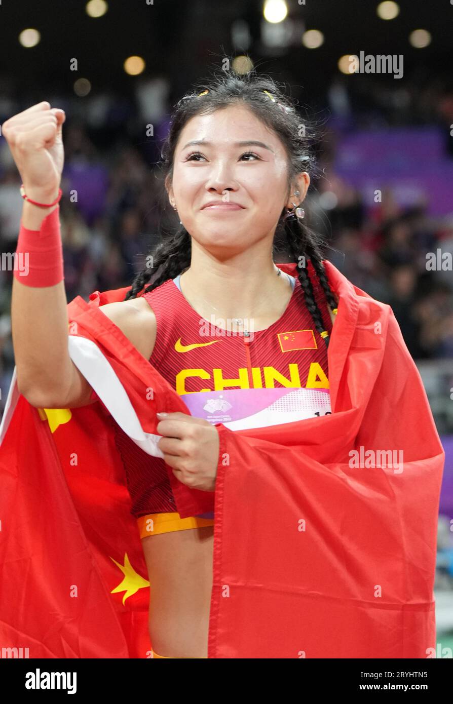 Hangzhou, China's Zhejiang Province. 1st Oct, 2023. Wu Yanni of China ...