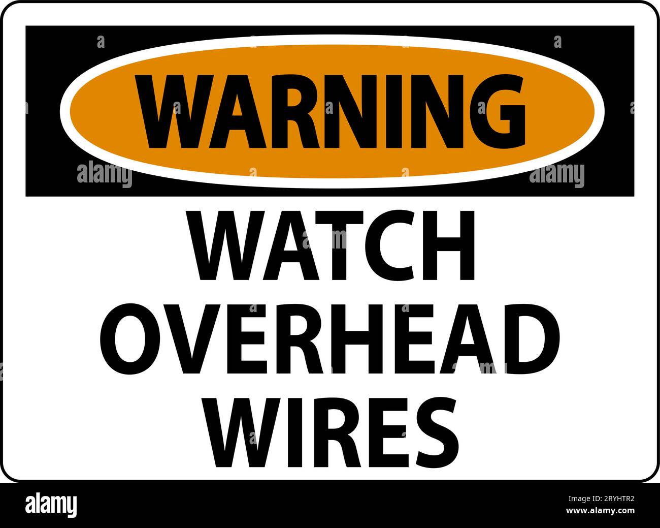 Warning Sign Watch Overhead Wires Stock Vector Image & Art - Alamy