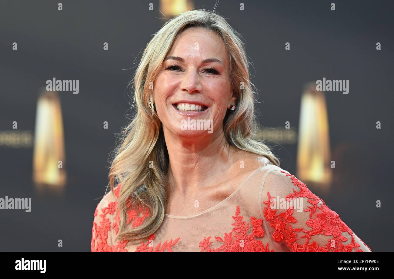 Cologne, Germany. 28th Sep, 2023. Presenter Birgit von Bentzel arrives ...
