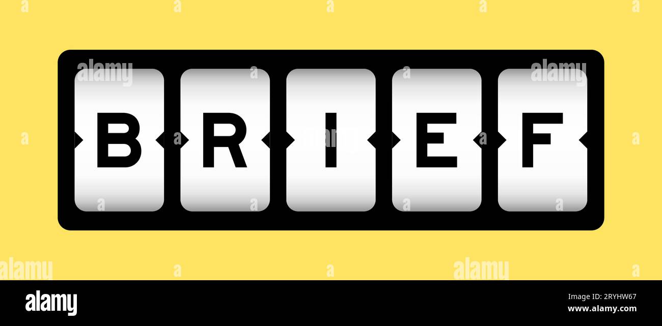 Black color in word brief on slot banner with yellow color background ...