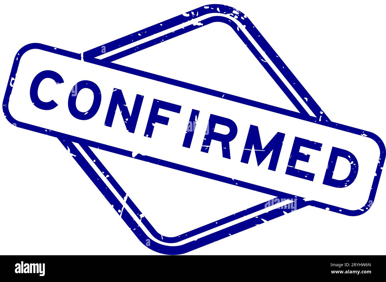 Grunge blue confirmed word rubber seal stamp on white background Stock Vector Image & Art - Alamy