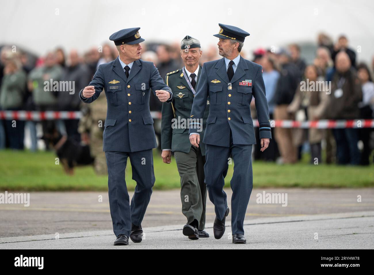 HRH Crown Prince Frederik is received by the head of Fighter Wing ...