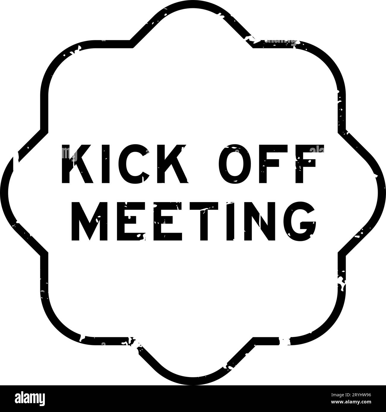 Grunge black kick off meeting word rubber seal stamp on white ...