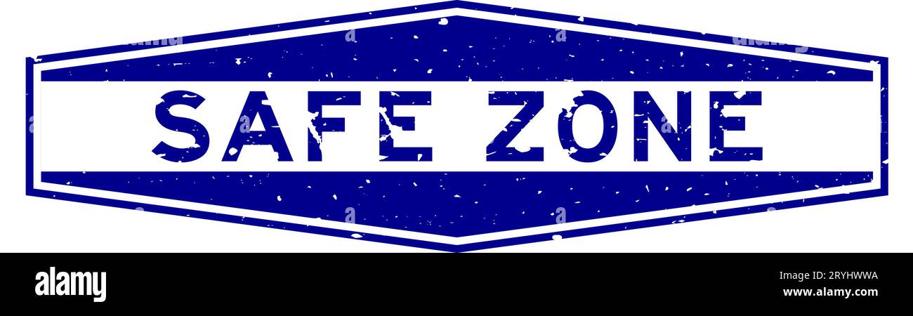 Grunge blue safe zone word hexagon rubber seal stamp on white background Stock Vector Image ...