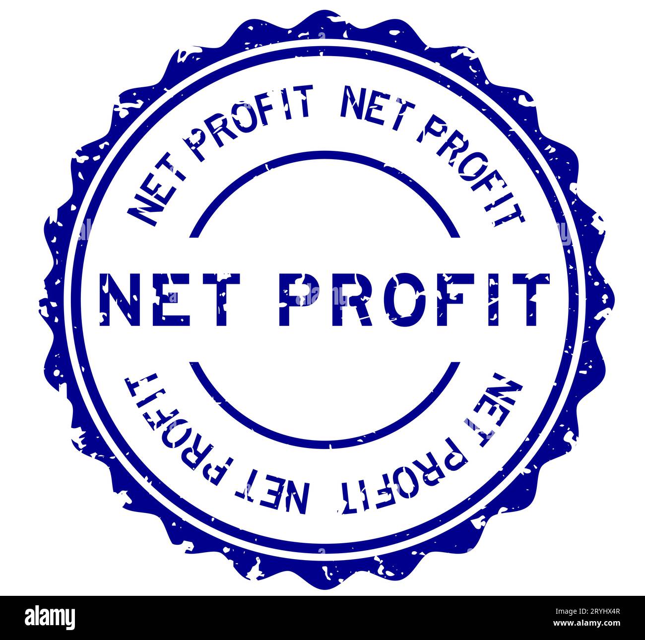 Grunge blue net profit word round rubber seal stamp on white background Stock Vector Image & Art ...