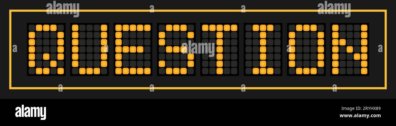 Orange color led banner in word question on black background Stock ...