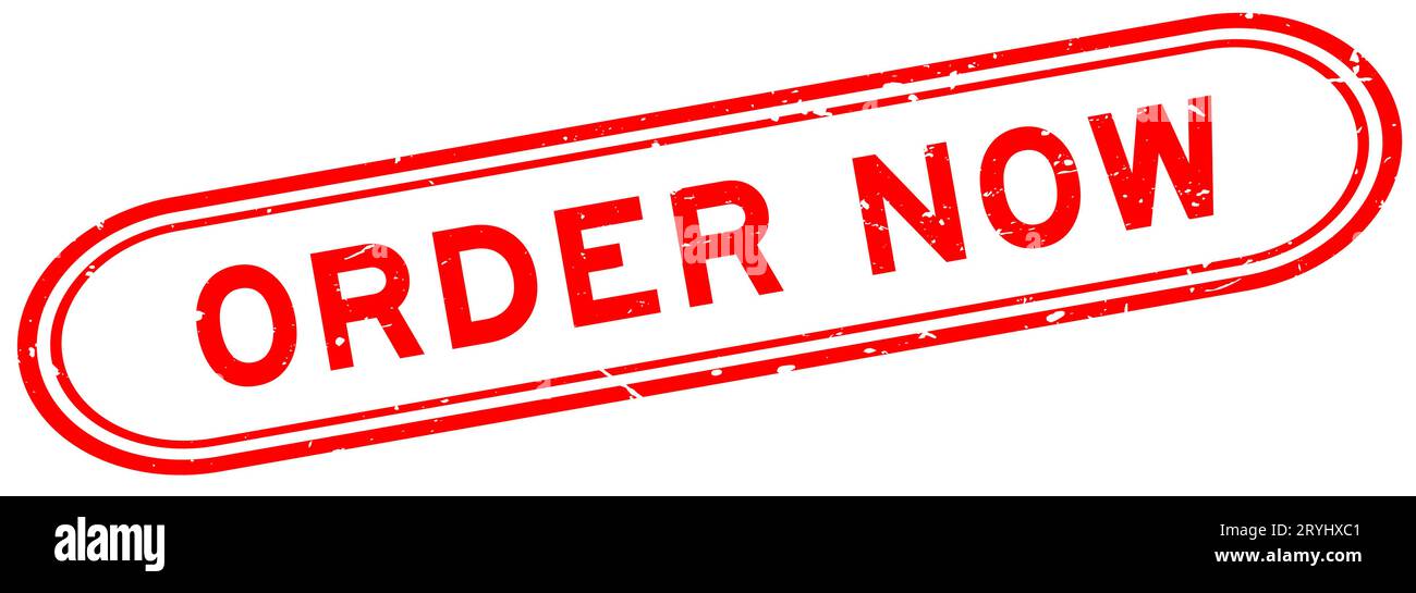 Grunge red order now word rubber seal stamp on white background Stock ...