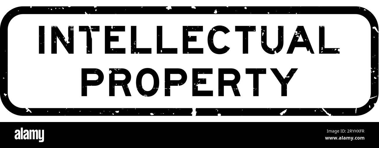 Grunge black intellectual property word square rubber seal stamp on ...