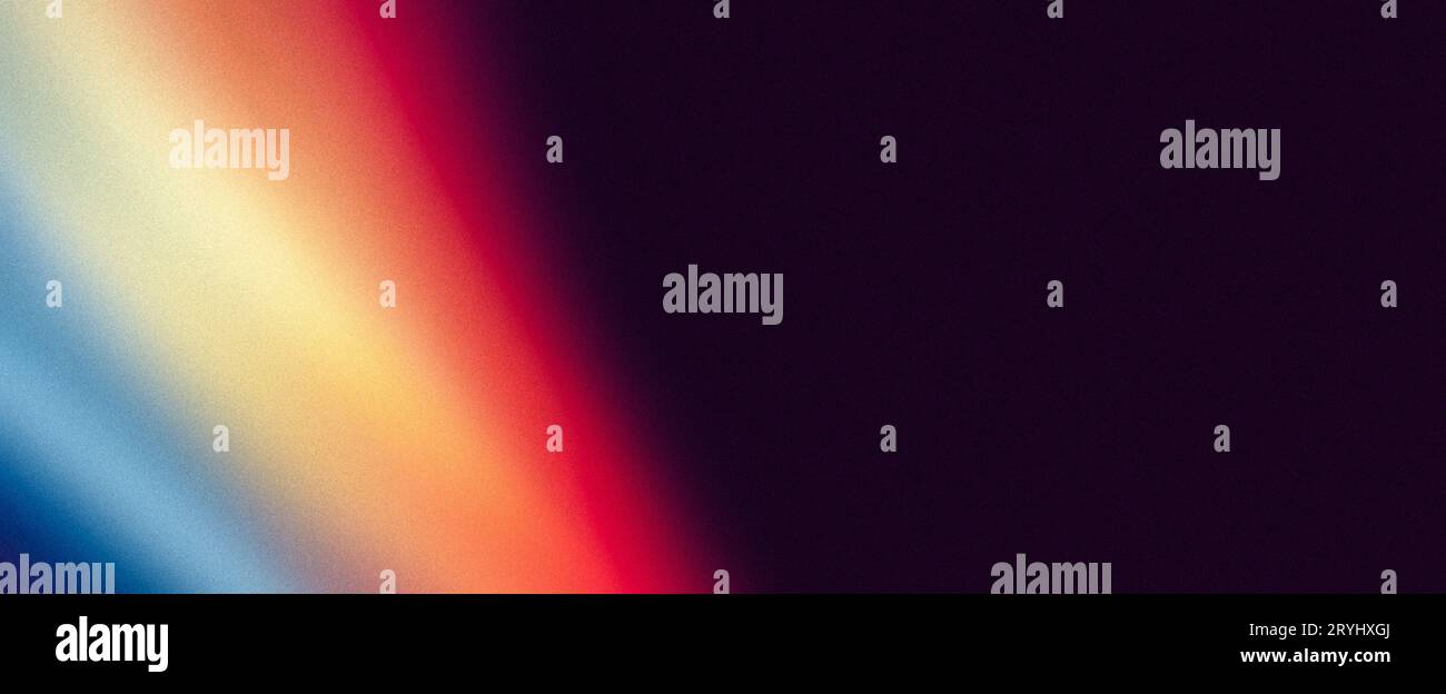 Dark grainy gradient background, vibrant glowing color wave on black ...