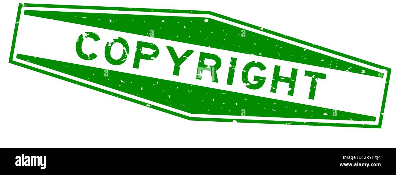 Grunge green copyright word hexagon rubber seal stamp on white background Stock Vector Image ...