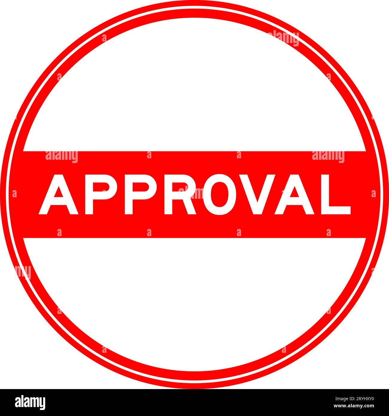 Red color round seal sticker in word approval on white background Stock ...