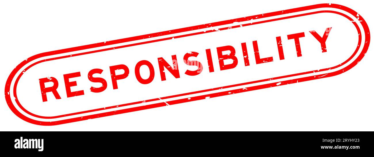Grunge red responsibility word rubber seal stamp on white background ...