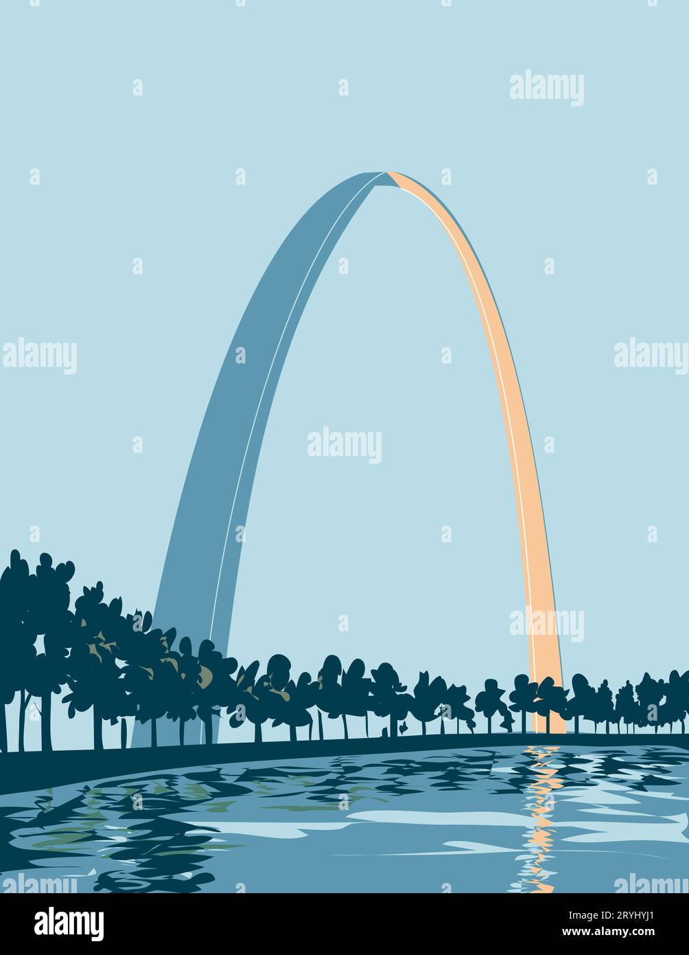 Gateway Arch National Park in St Louis Missouri WPA Poster Art Stock ...