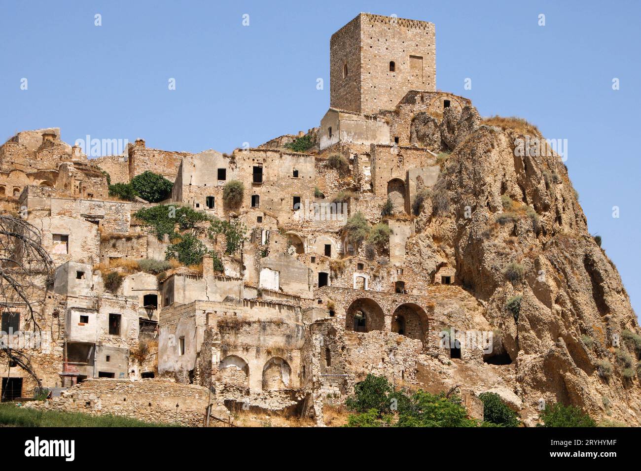 The abandoned town of Craco in Basilicata region , Italy Stock Photo ...