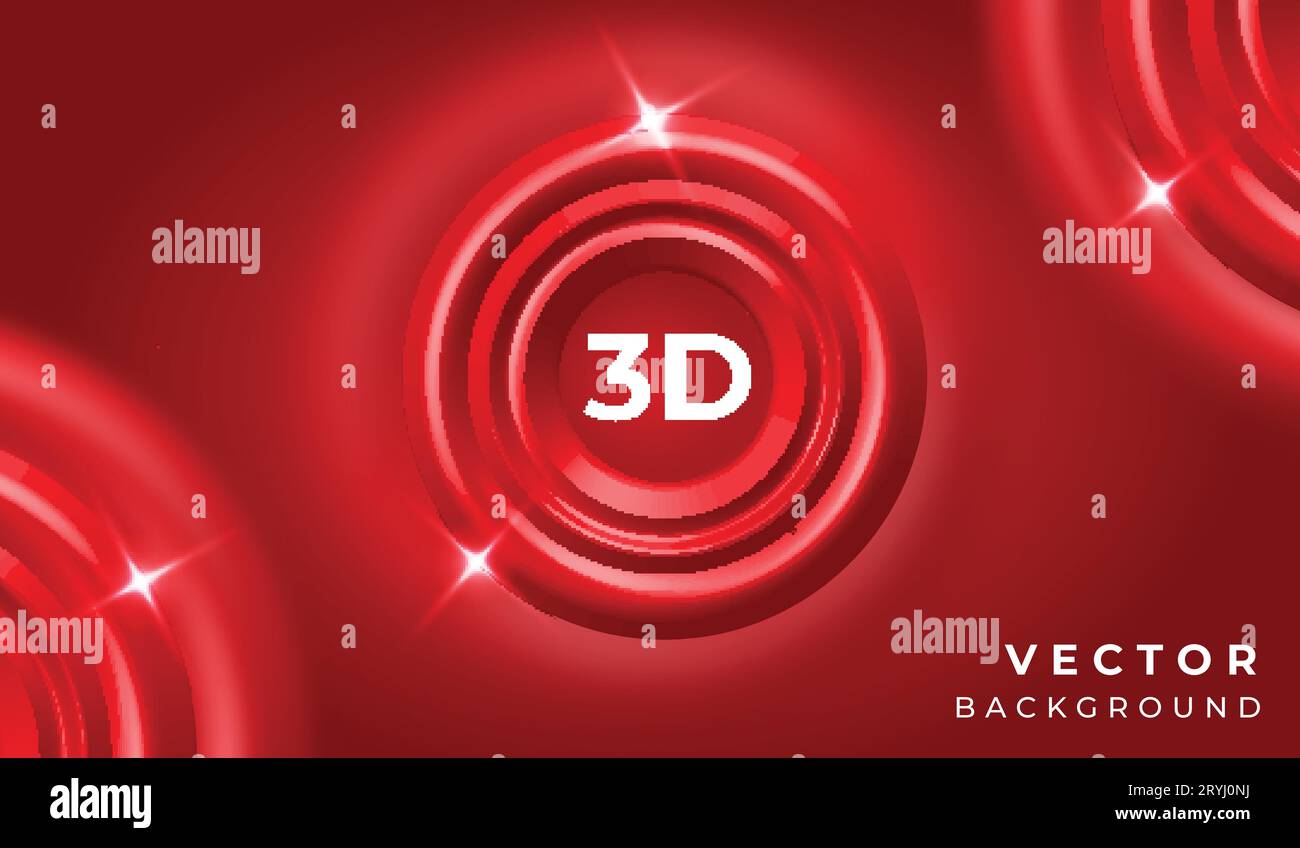 new unique 3d style circle gradient red color background design vector ...