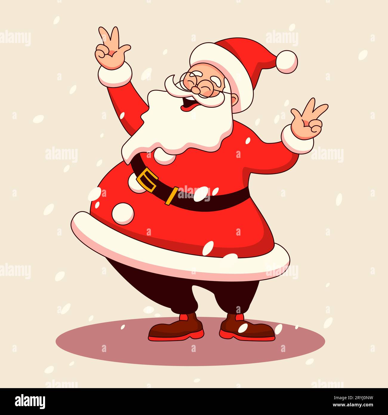 Groovy Santa Claus in trendy cartoon style. Vector illustration Stock ...