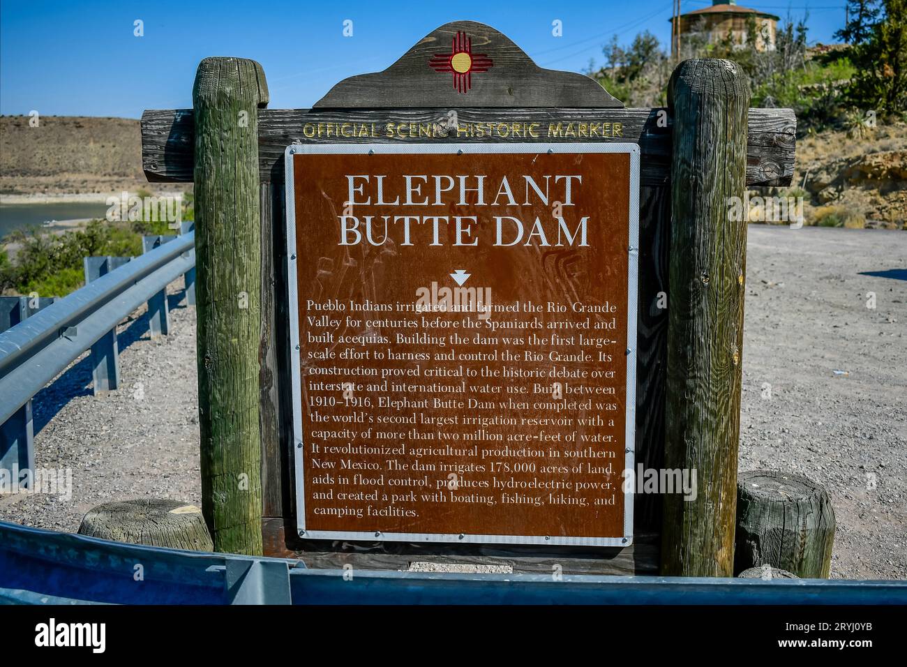 A concrete gravity dam in Elephant Butte, New Mexico Stock Photo - Alamy
