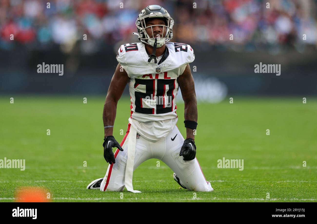 Atlanta Falcons’ Dee Alford reacts during the NFL International match ...