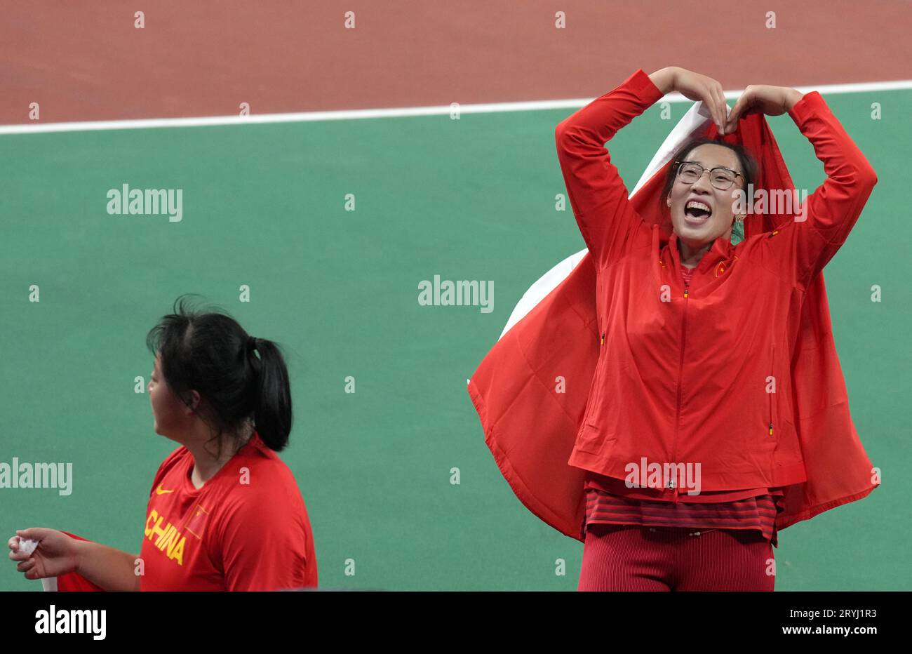 Hangzhou, China's Zhejiang Province. 1st Oct, 2023. Feng Bin (R) of ...