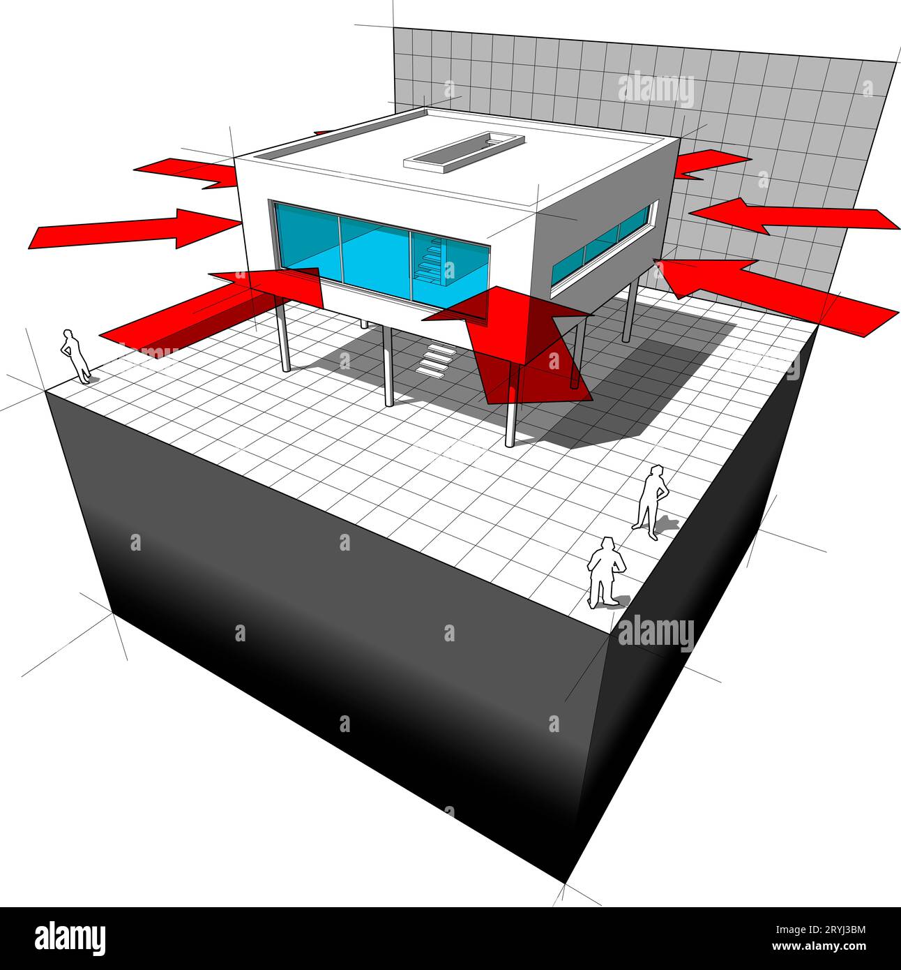 Heat or energy intake diagram Stock Photo - Alamy