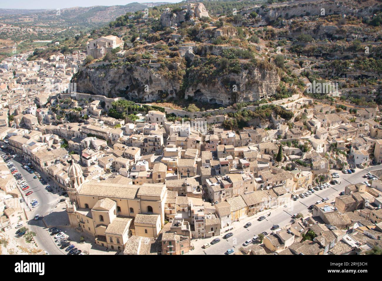 Aerial landscape of Scicli, Sicily Stock Photo - Alamy