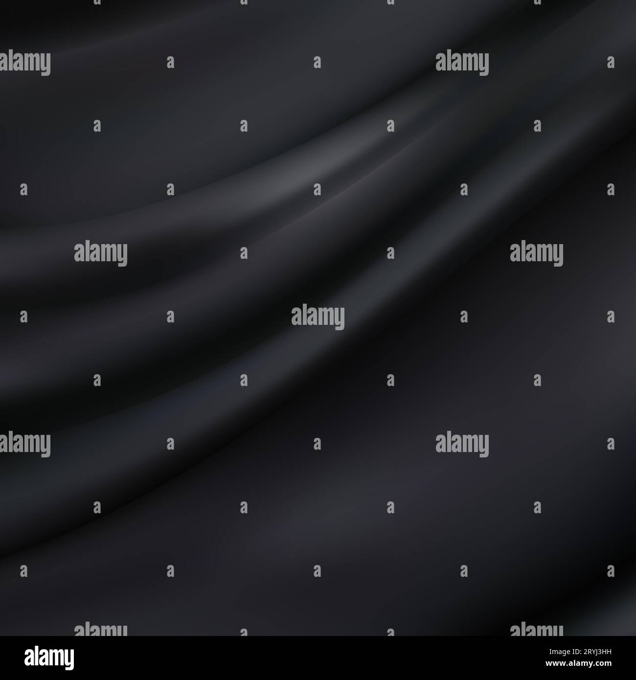 A clean, satin-black color cloth is wrinkled. Fabric texture background ...