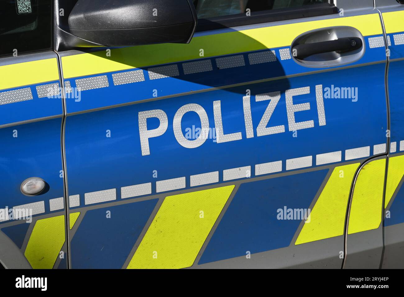 Cologne, Germany. 01st Oct, 2023. Writing police on an emergency ...
