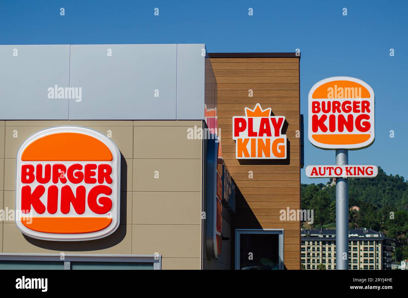 Ourense, Spain 09 30 2023: Exterior of a building of the Burger King ...