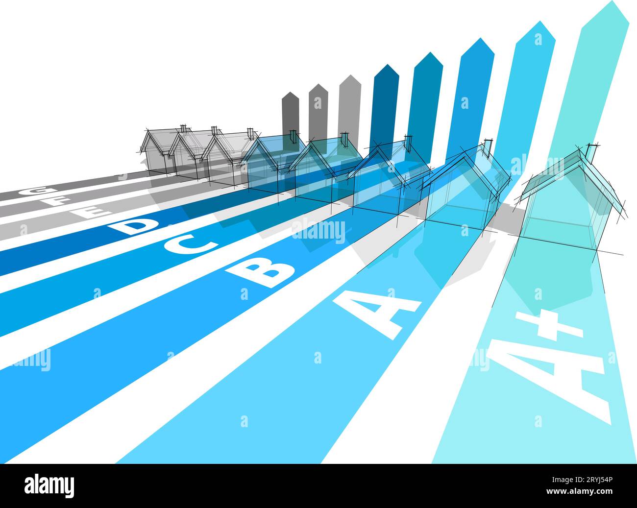 Seven plus extra one houses certified in eight energetic classes Stock ...