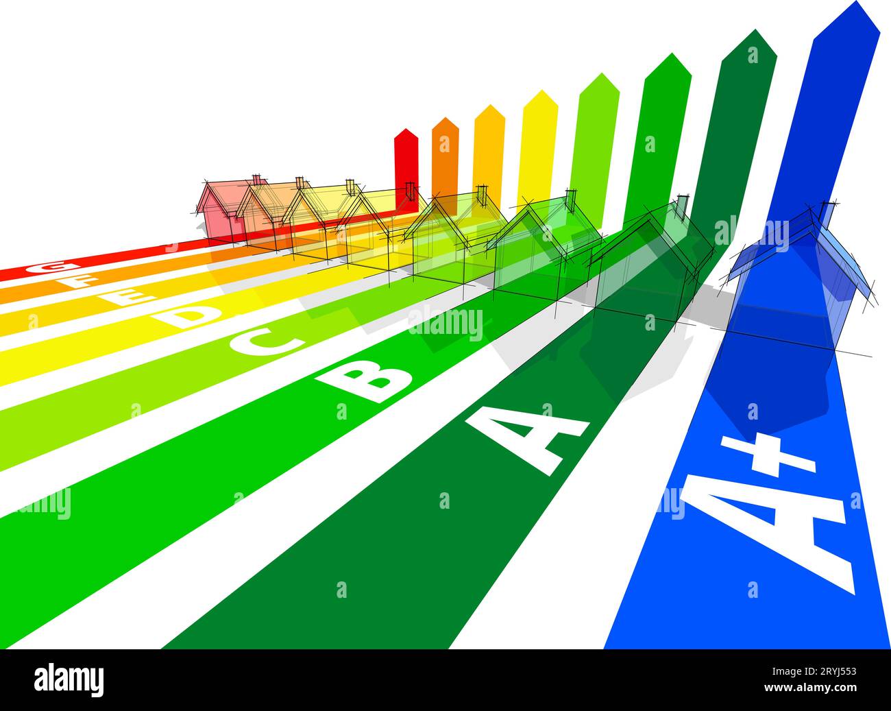 Seven plus extra one houses certified in eight energetic classes Stock ...