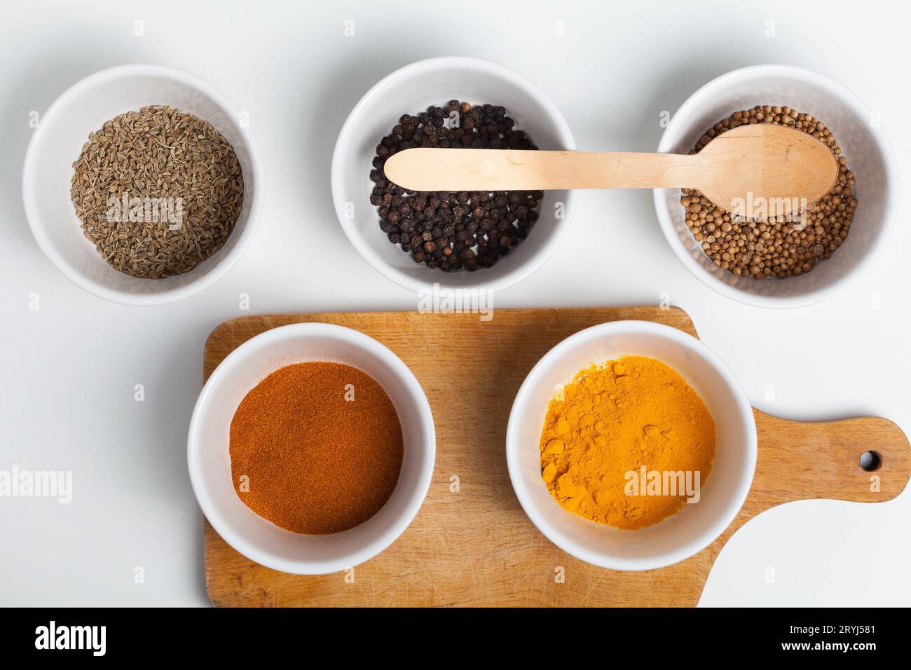 A set of essential spices in the kitchen, a composition Stock Photo - Alamy