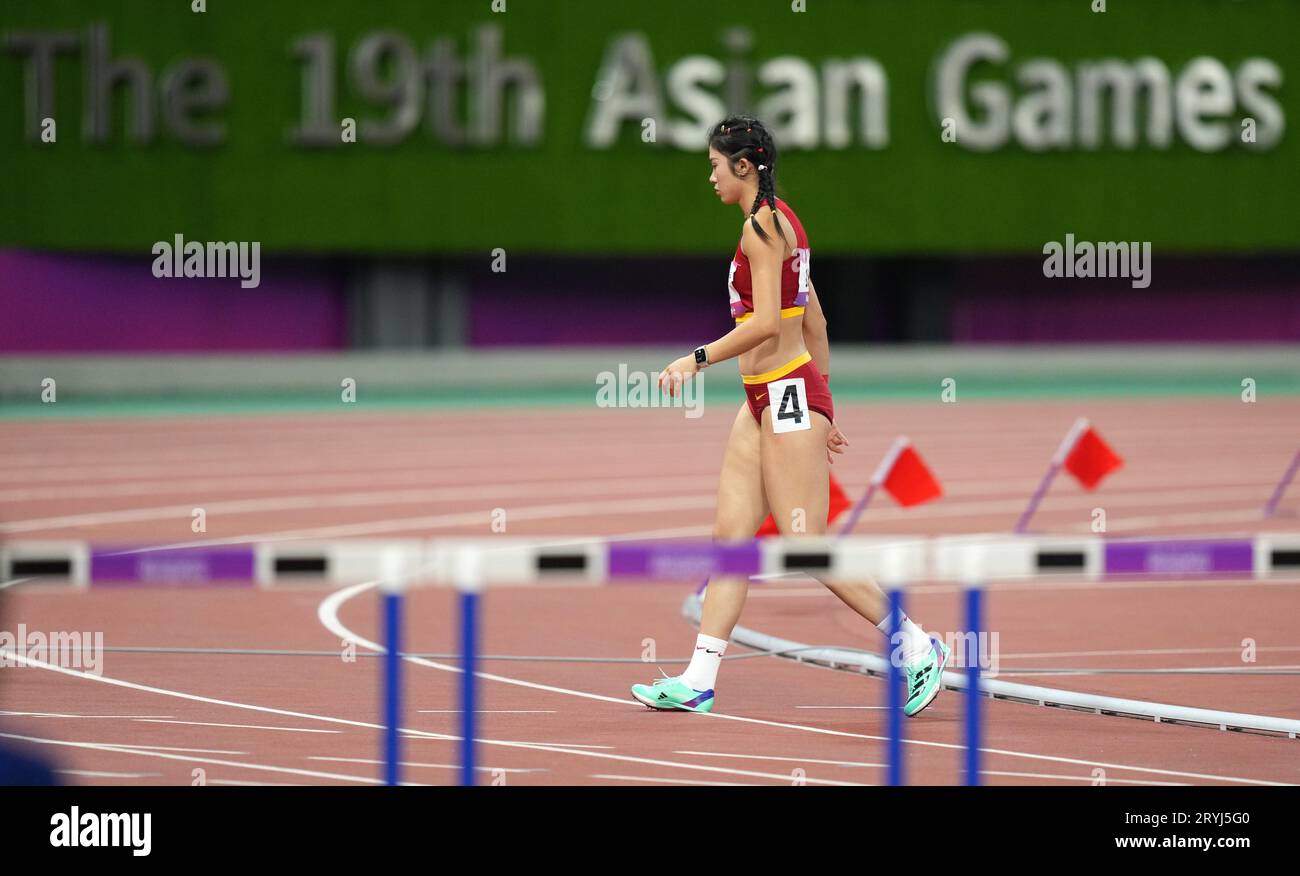 Hangzhou, China's Zhejiang Province. 1st Oct, 2023. Wu Yanni of China ...