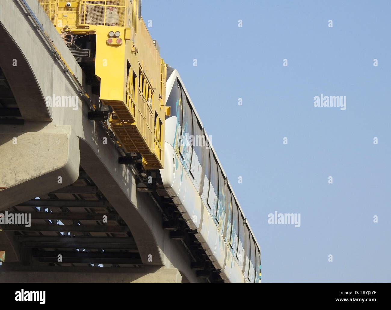 Cairo, Egypt, September 29 2023: installation of Egypt monorail vehicle ...