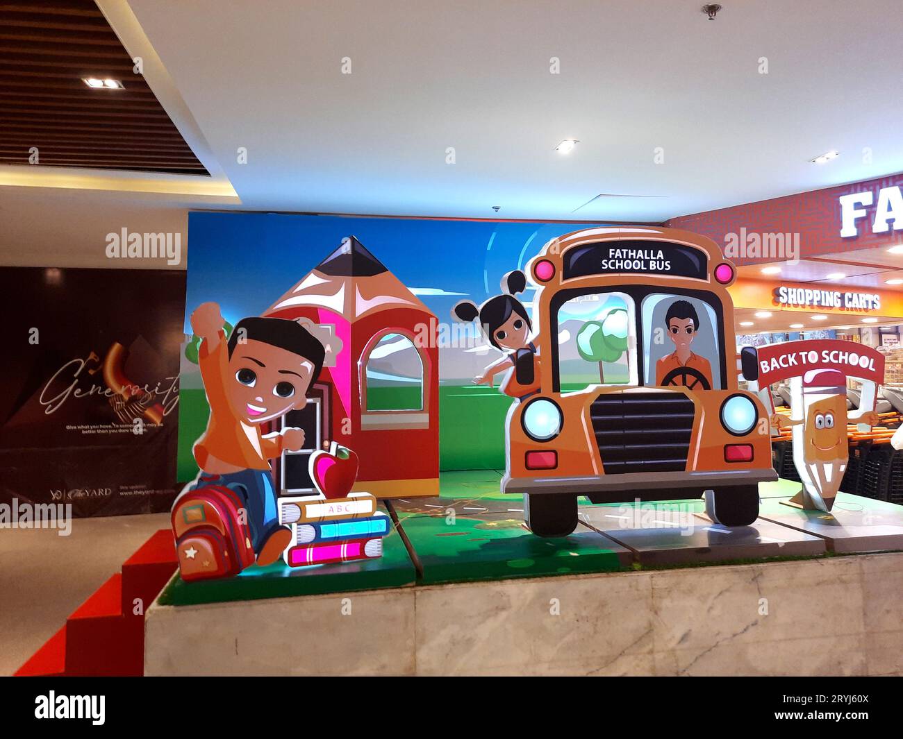 Cairo, Egypt, September 2 2023: Back to school decoration in front of ...