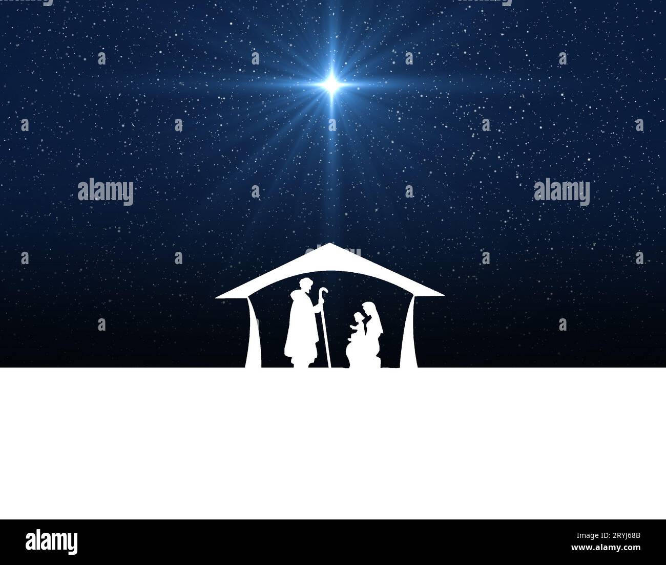 Star of Bethlehem, or the Christmas Star. Silhouettes of Jesus Christ's ...