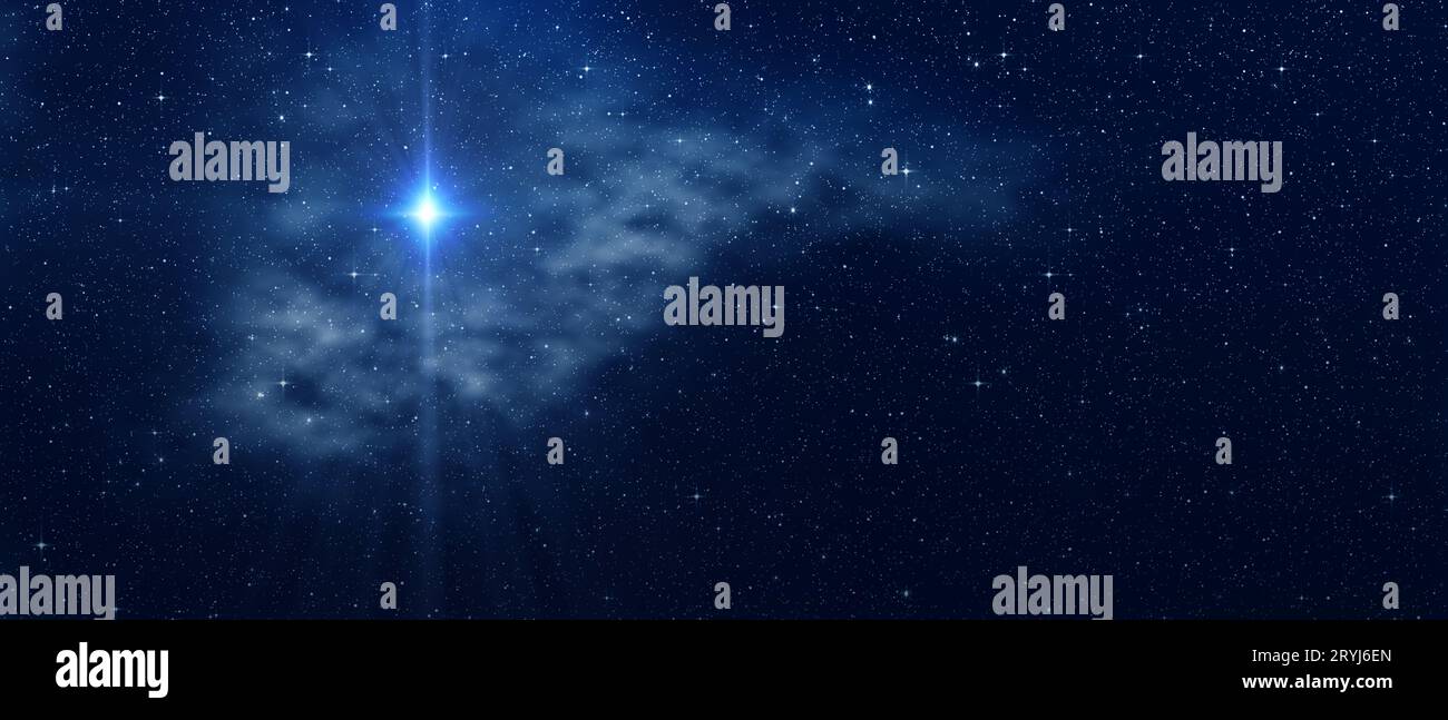 Bright star. Christmas star of the Nativity of Bethlehem, Nativity of ...