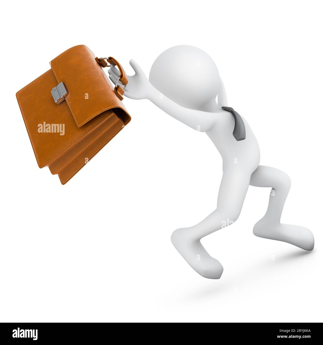 3d man walking briefcase isolated Cut Out Stock Images & Pictures - Alamy